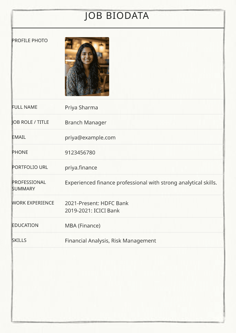 AI Biodata Maker - Create from Text | Free & Instant | Biodata Maker