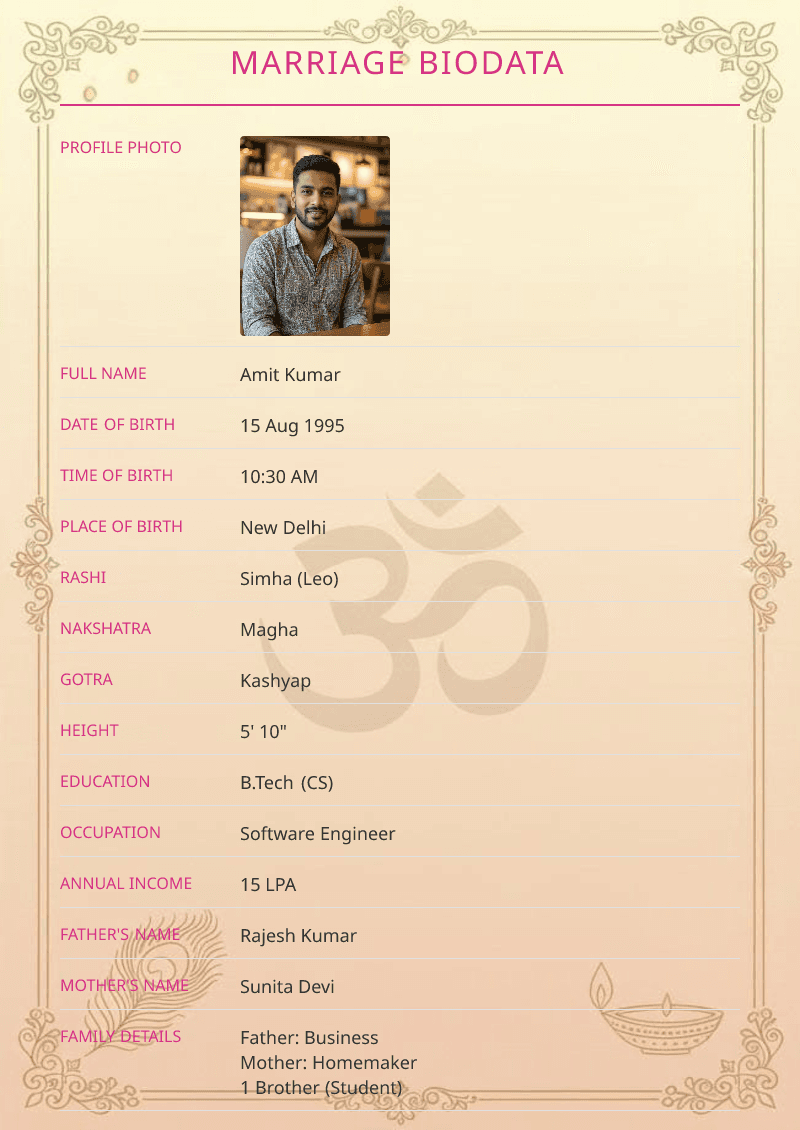 Free Biodata Maker - Create Professional Biodata for Marriage & Jobs ...