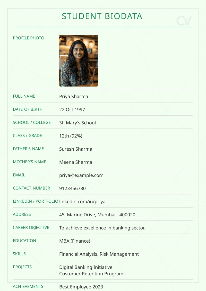 AI Biodata Maker - Create from Text | Free & Instant | Biodata Maker